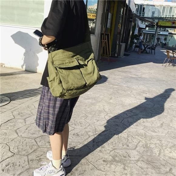 Bags | Aesthetic Cute Messenger Bag For School Vintage Black Canvas ...